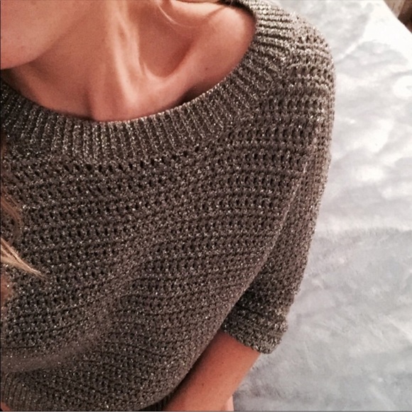 Sparkle & Fade | Sweaters | Sparkle Fade Metallic Knit Crop Crochet ...